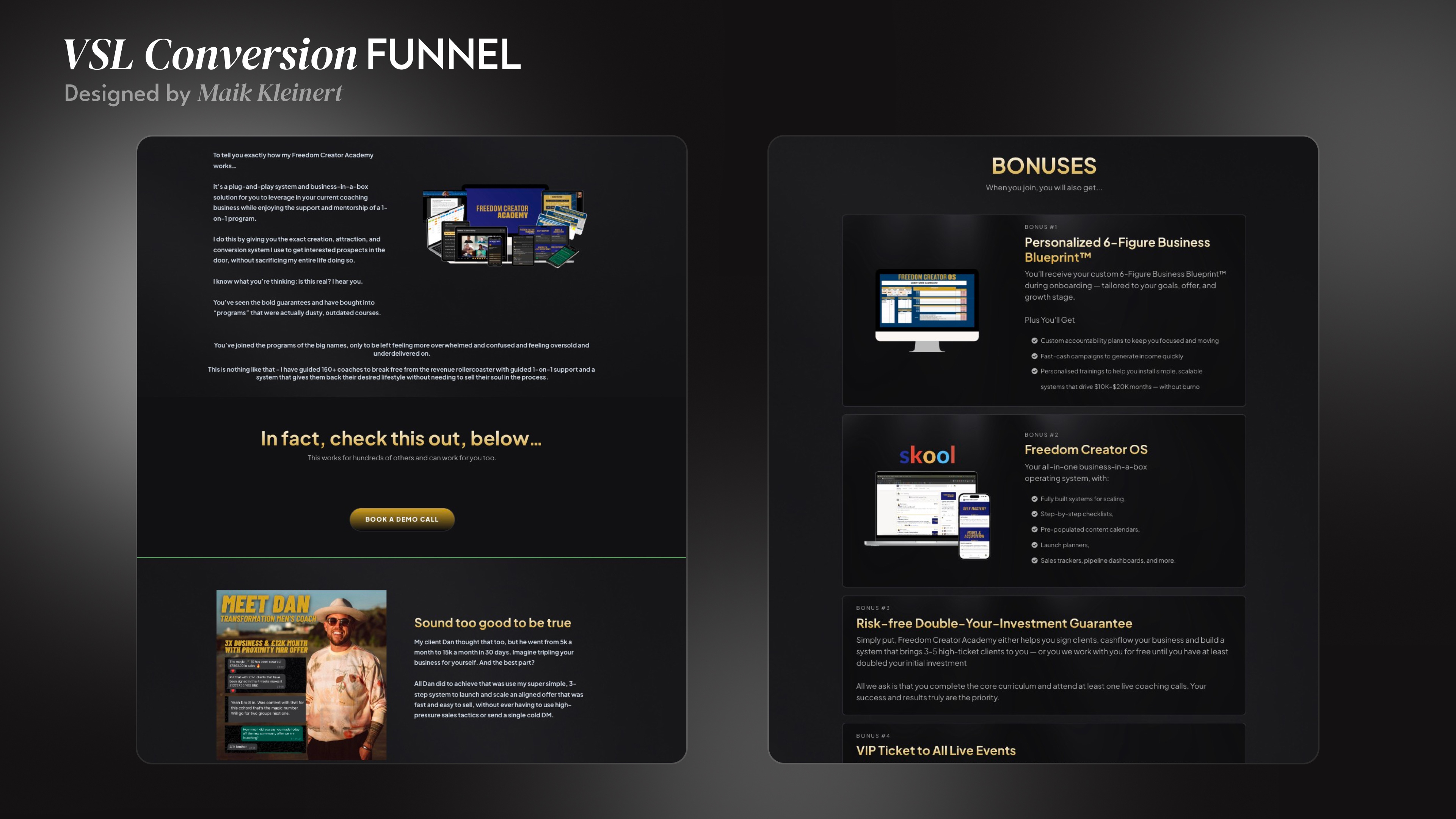 VSL - CRO Conversion Funnel for Coach by Maik Kleinert on Dribbble