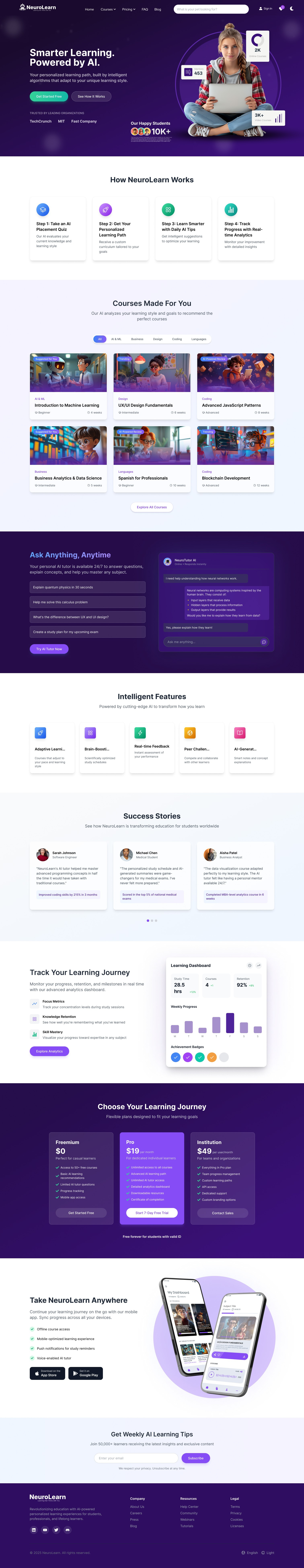 NeuroLearn – AI-Powered Learning Platform Theme for Odoo by Cybrosys Technologies on Dribbble