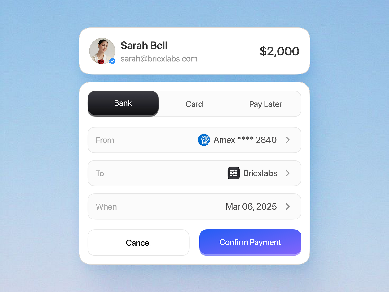 Confirm Payment UI Design by Bricx | UI/UX Design For SaaS on Dribbble