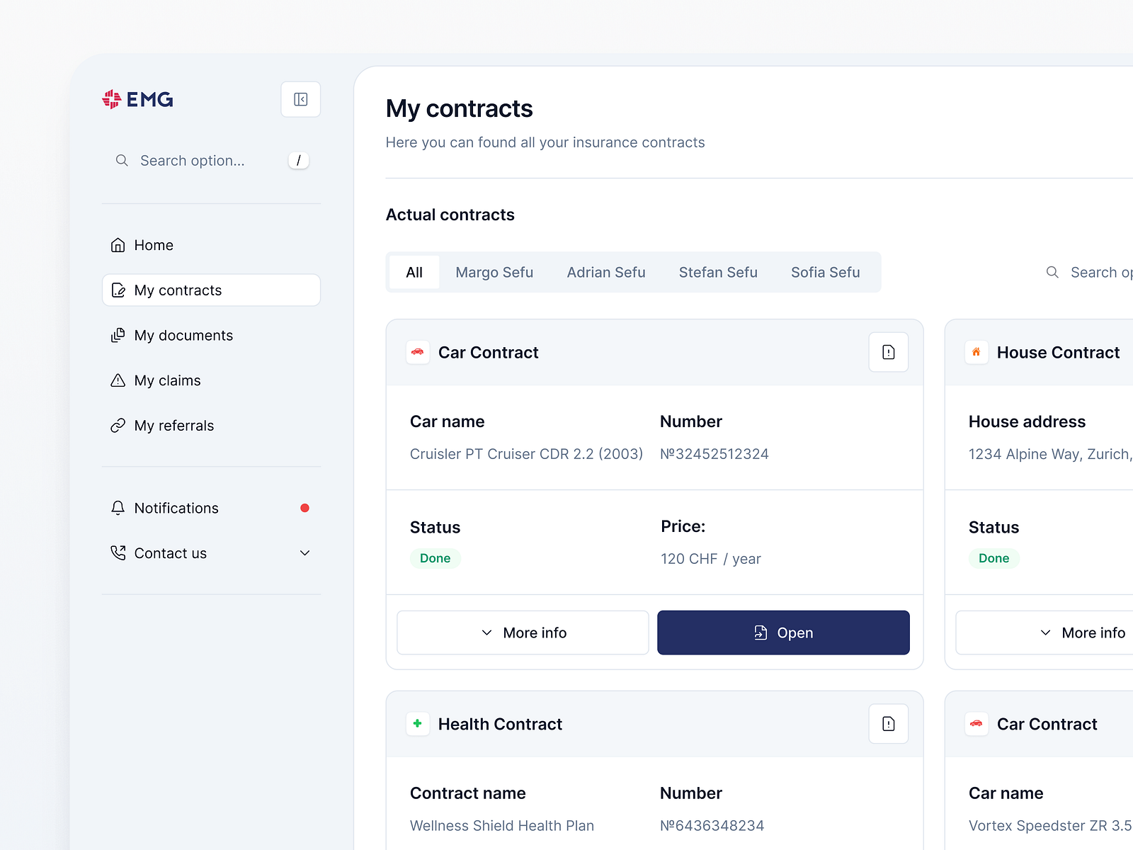 Contract Page | Card view for contracts/Documents by Tverdun Illia on ...