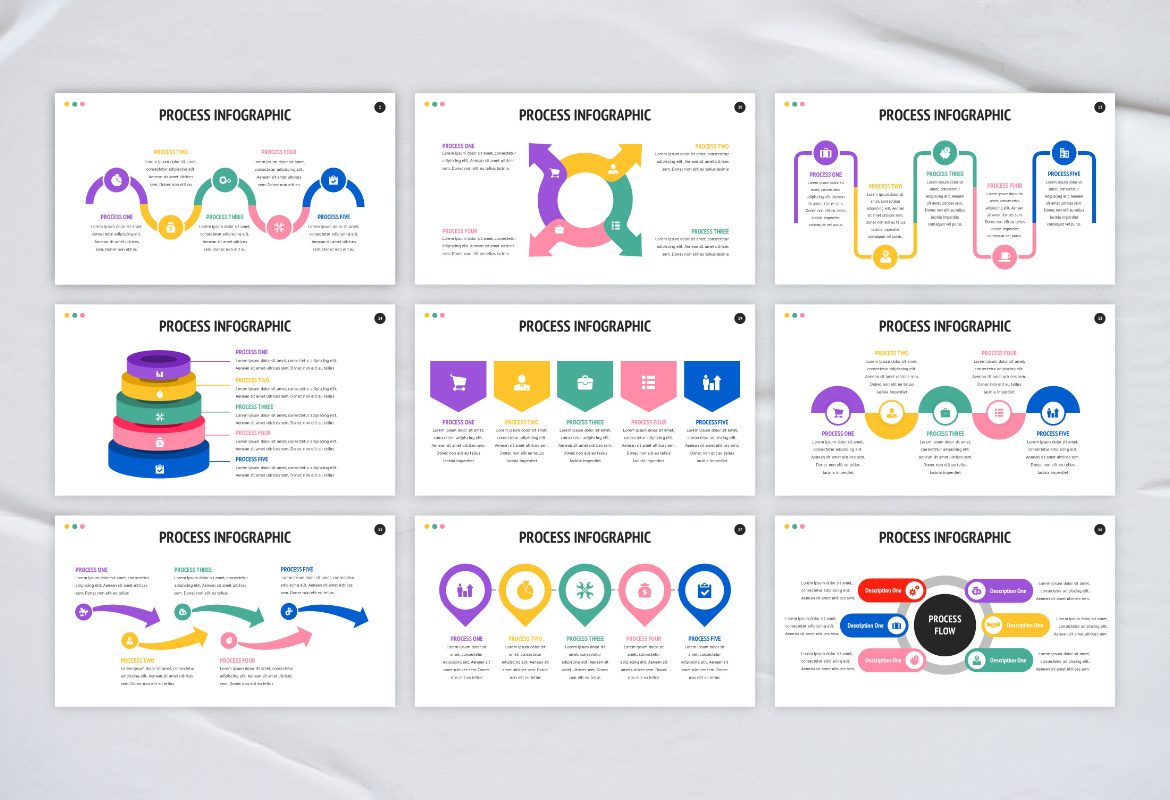 Process Flow Infographic Presentation Template by Aslan Aziz on Dribbble