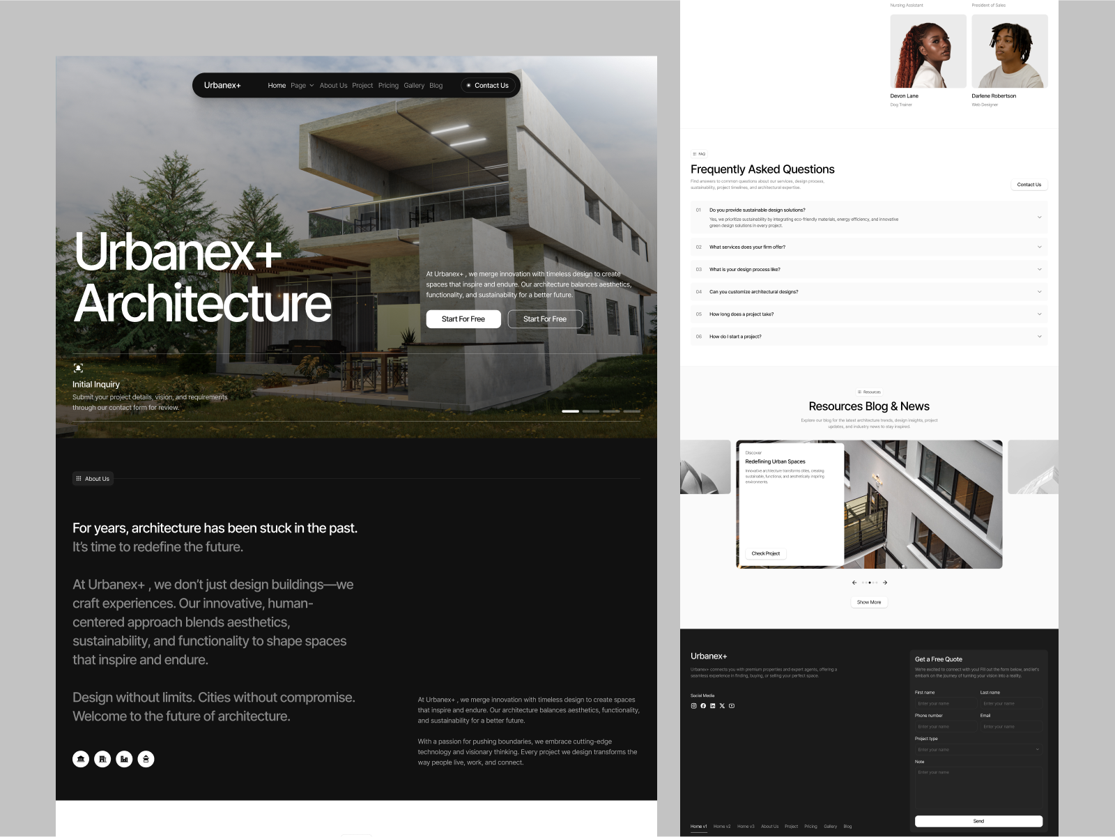 Urbanex - Architecture webflow template by VKTR Supply for Vektora on Dribbble