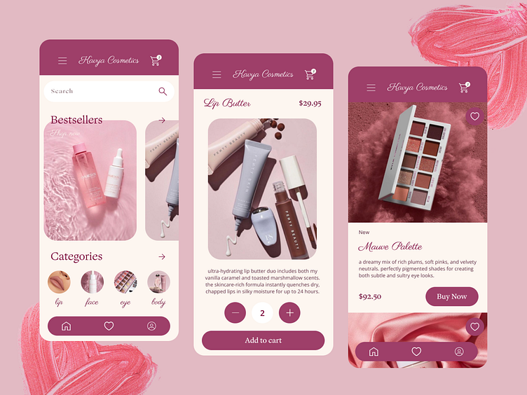 Cosmetics App UI Design — Beauty Ecommerce Mobile App by Kavya ...