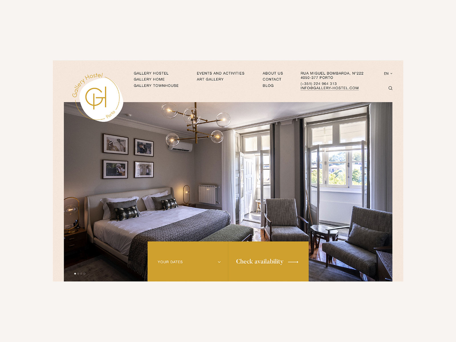 Gallery Hostel Website by Elena Mikhailutsa on Dribbble