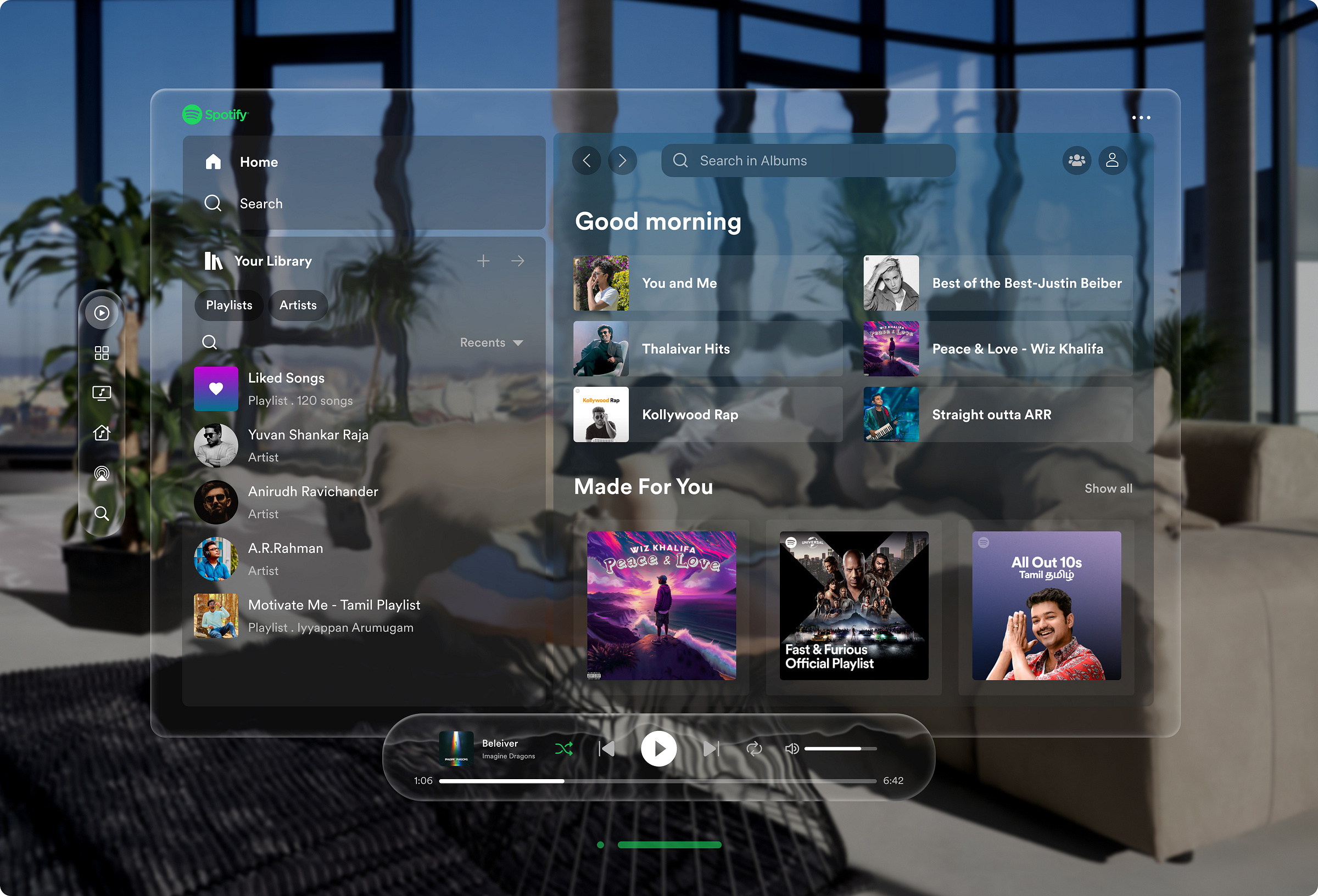 Vision Pro iOS 26 Spotify Concept by Monfort N. Brian | 宁俊 on Dribbble