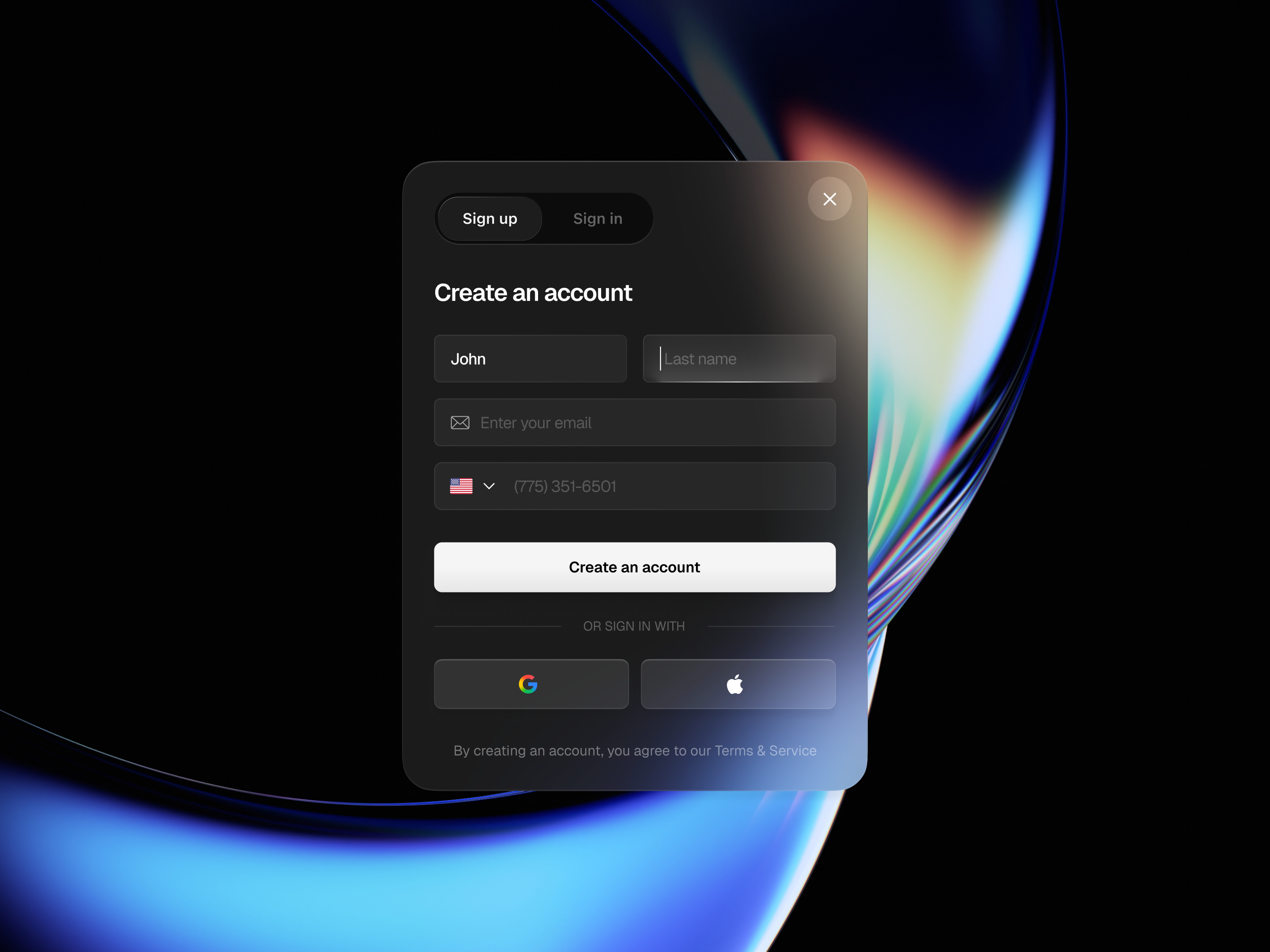 Sign up sing in login registration modal screen by Robin Holesinsky on Dribbble