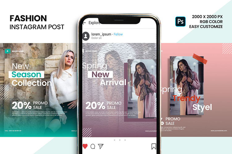 Instagram Post Template by Ziyandia54 on Dribbble