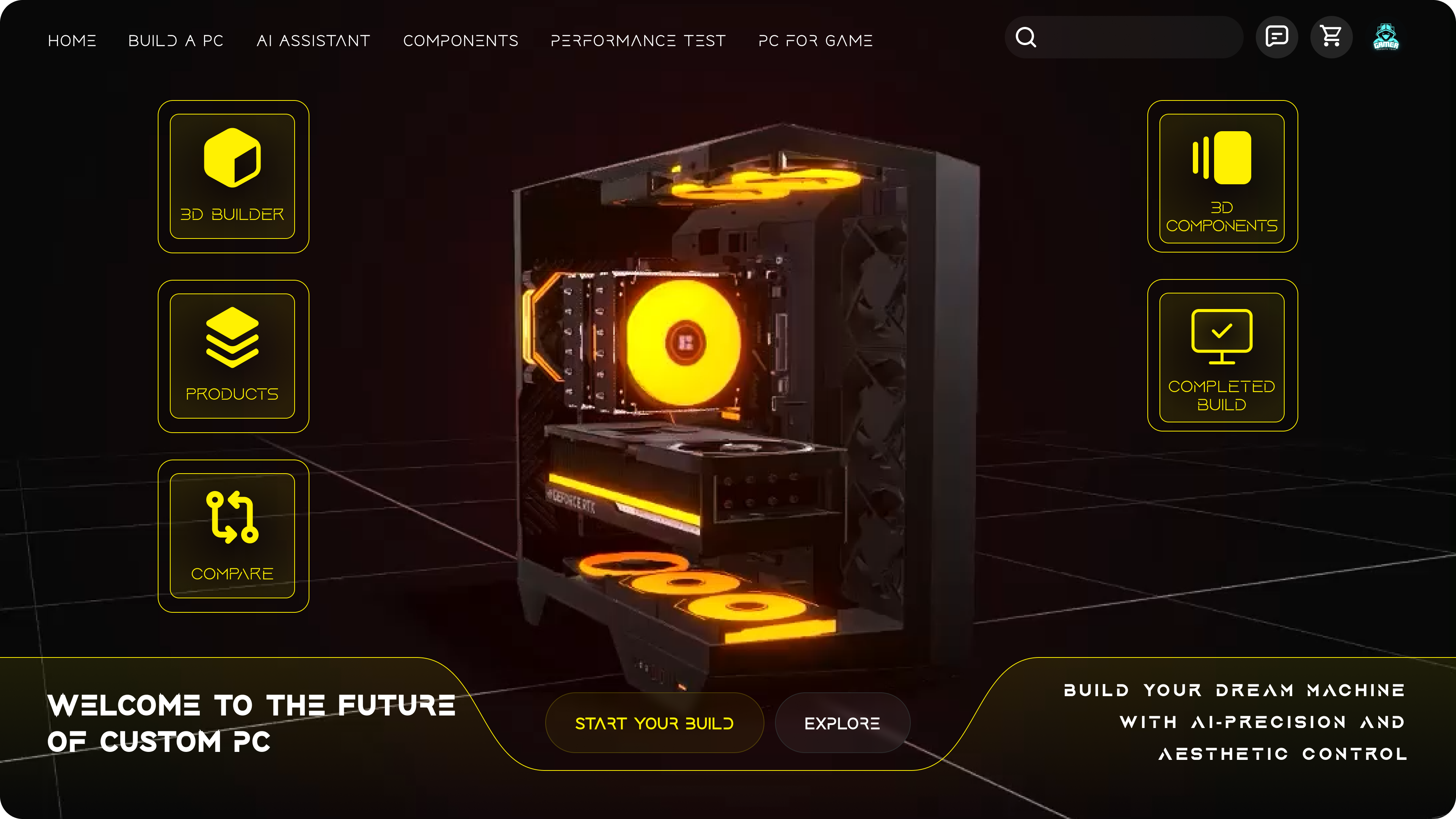 Futuristic PC Builder Website by Mohammad Emon on Dribbble