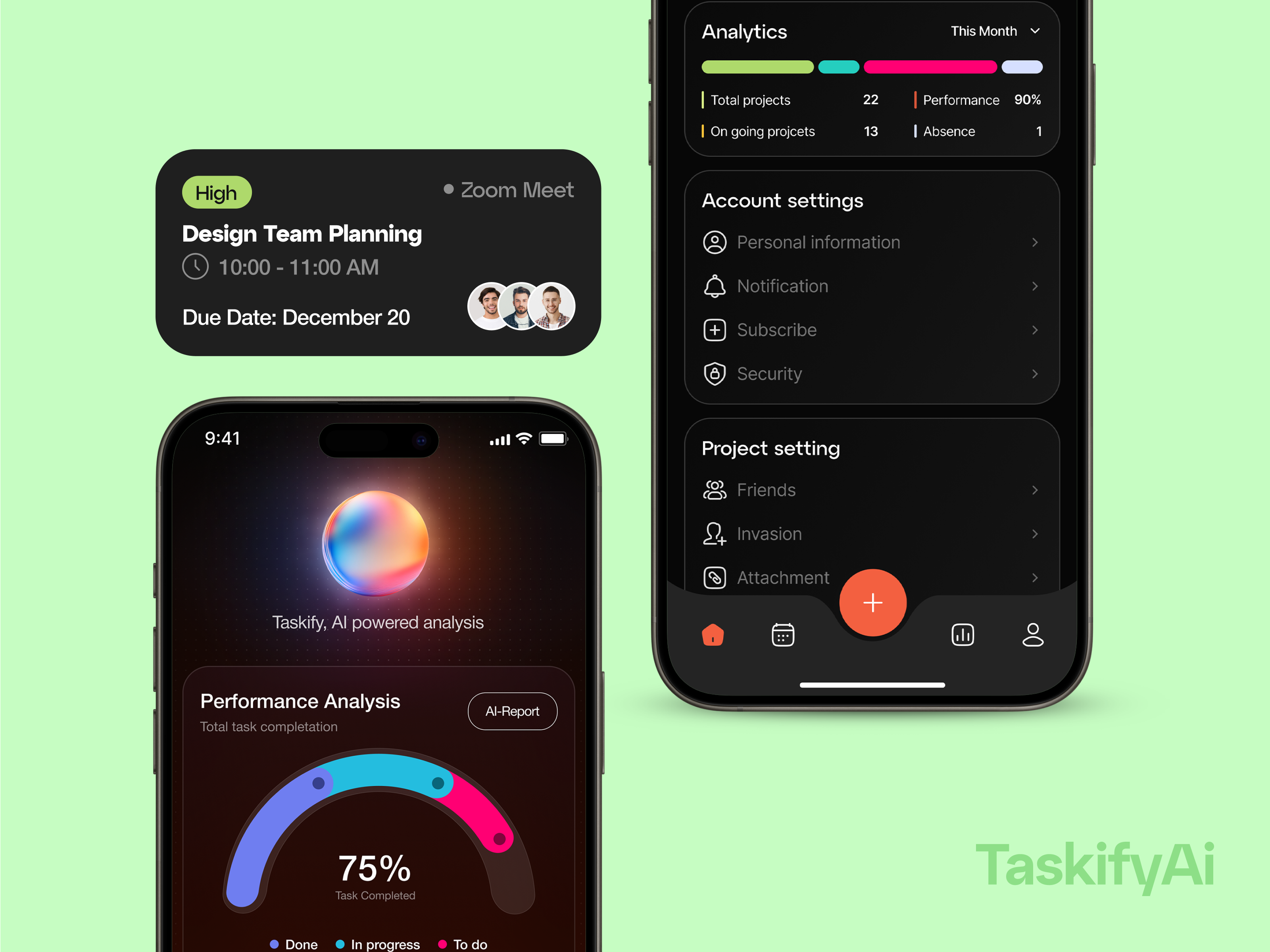 AI Productivity App UI – Smarter Tasks with TaskifyAI Mobile by Vislume ...