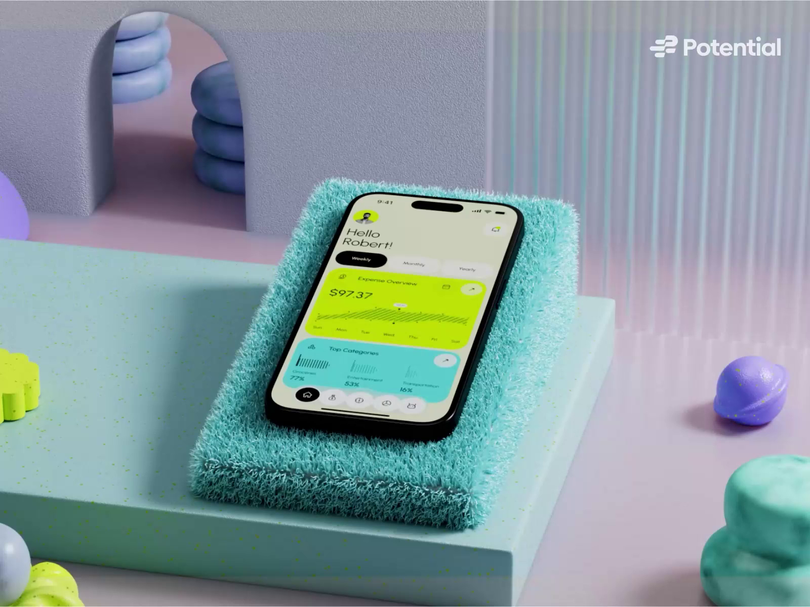 Finly — Add Expense UI Animation | Potential by Potential on Dribbble