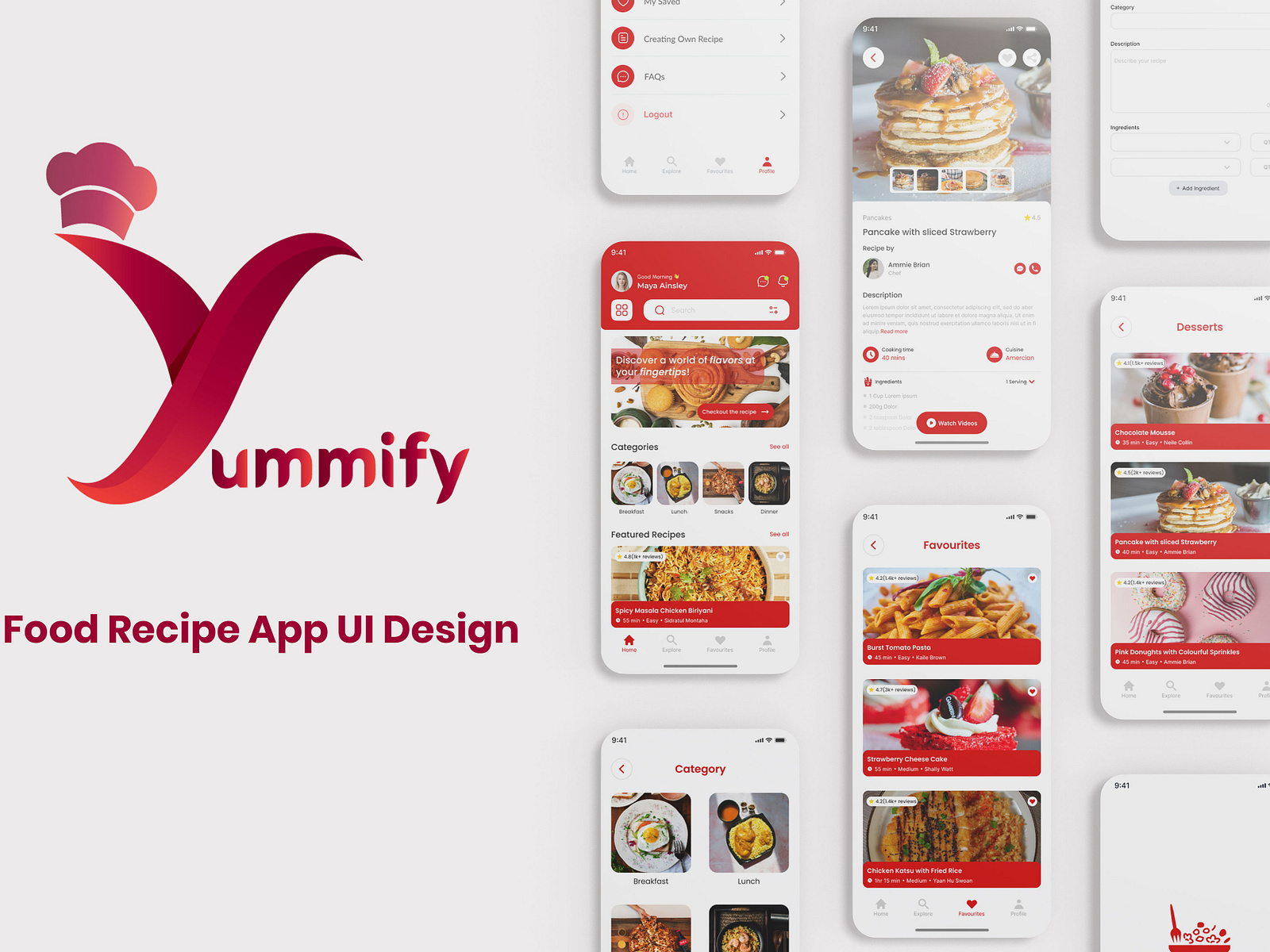 Yummify Food Recipe App UI Design by Sidratul Montaha on Dribbble