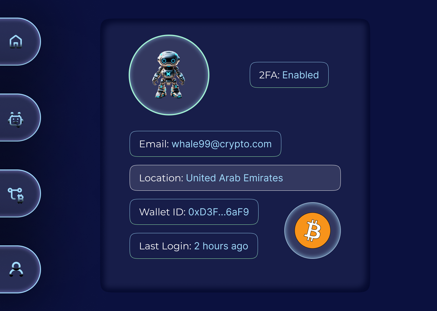 Dark Theme Crypto Trading Bot UI — Neon, Liquid Glass & Clay by Zainab ...