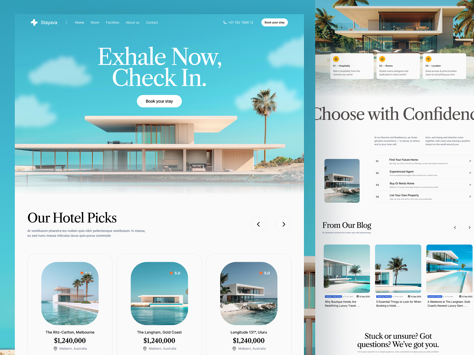 Stayava - Staycation Hotel Website Concept by Sans Design for Sans ...