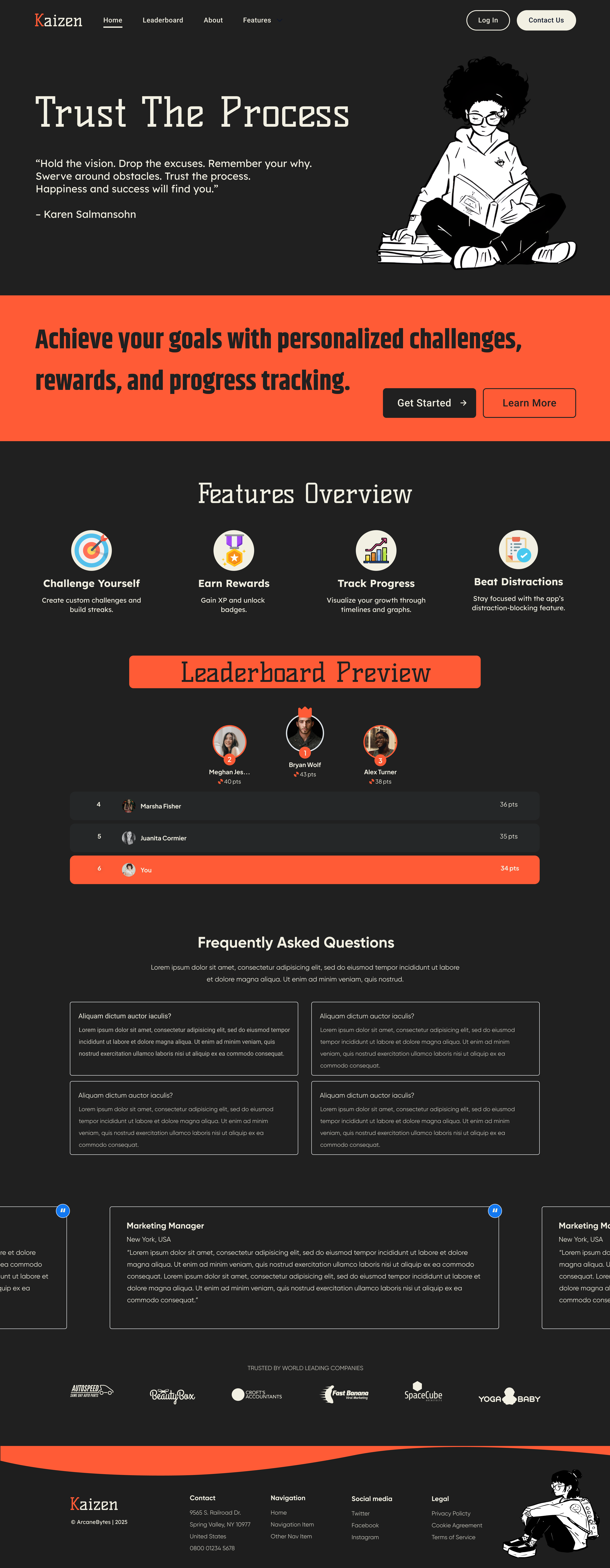 Kaizen - Progress Tracking App UI Design by Tanzil Rayhan on Dribbble