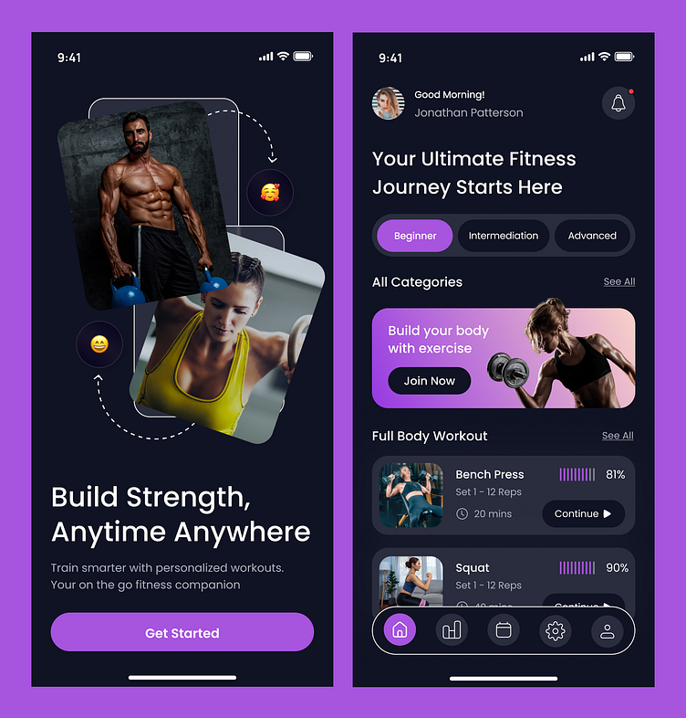 Fitness App UI Design by UIUX STUDIO on Dribbble
