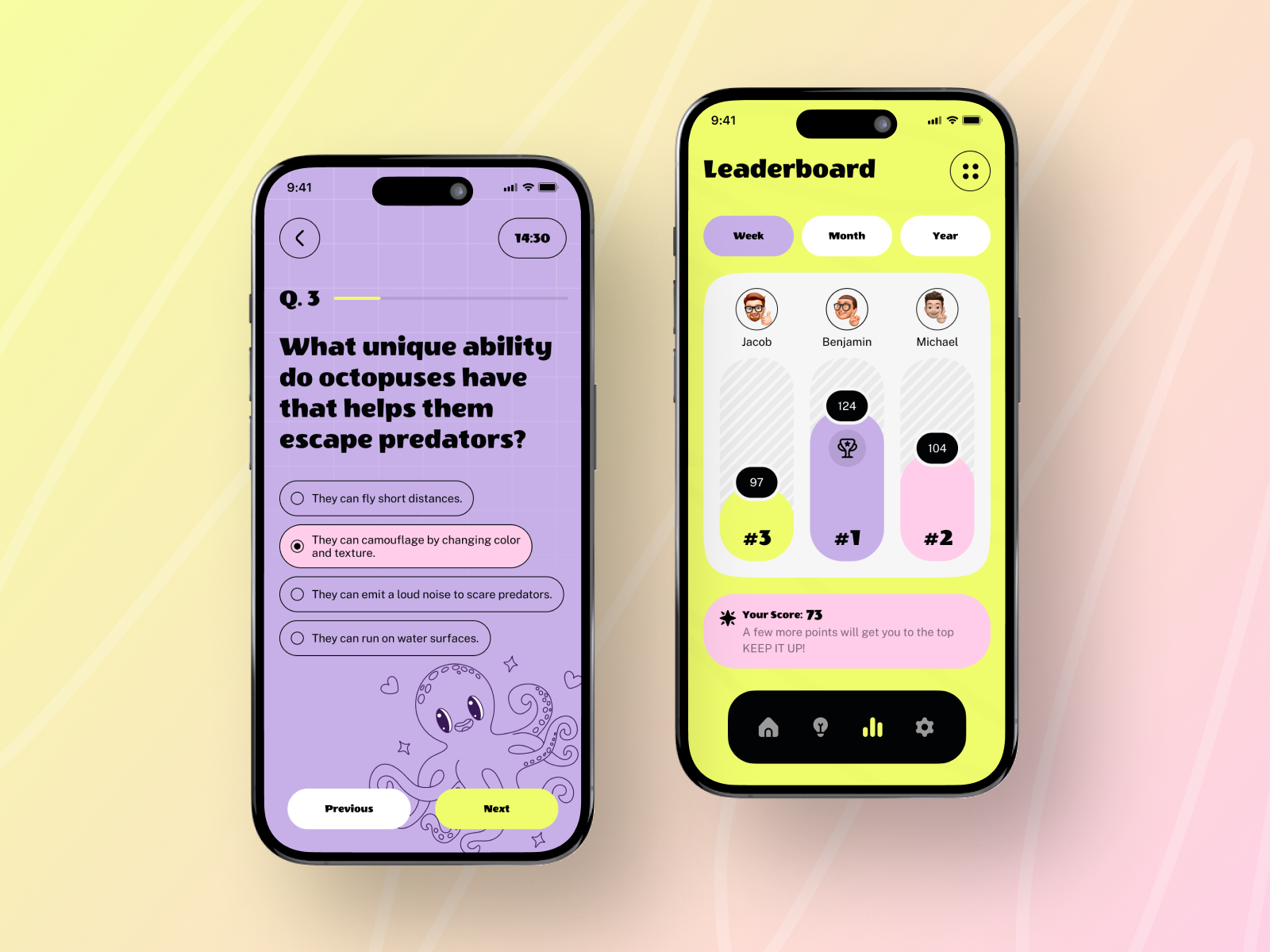 Quiz Mobile App UI Design by Beadaptify on Dribbble