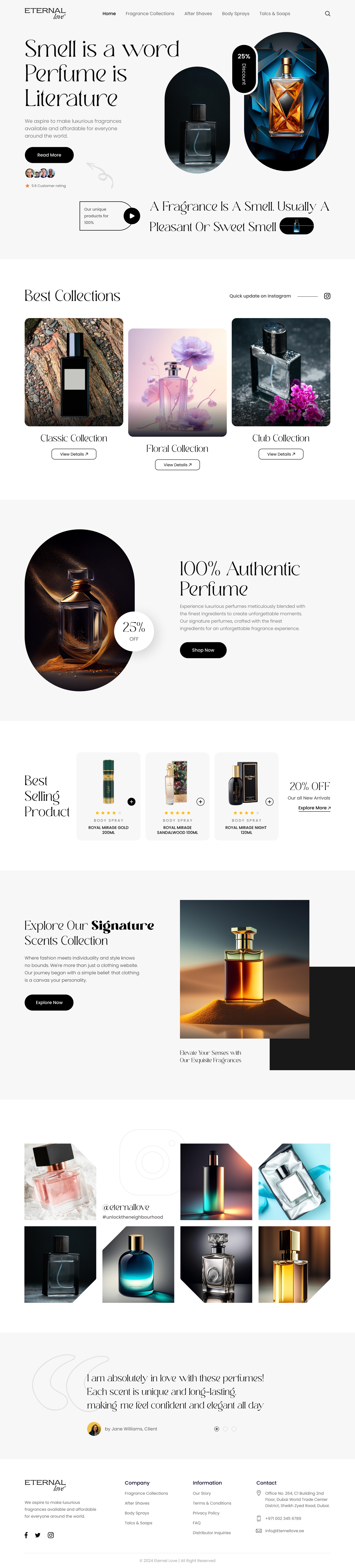 Perfume Landing Page UI Design by Zubair Akhter on Dribbble