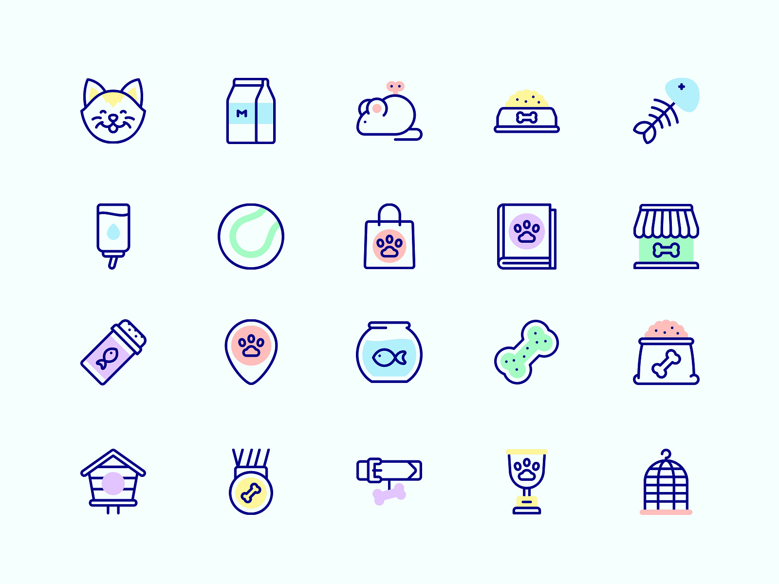Pets Icon Pack : Lineal color by D Rozario Rajib on Dribbble