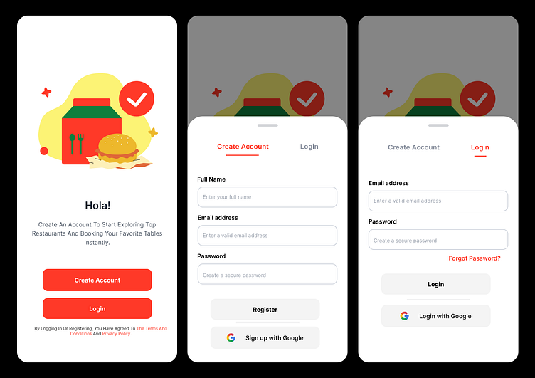 Restaurant Booking App UI by Suraqah Talal on Dribbble