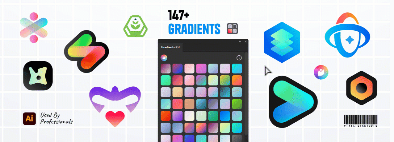 Gradients Kit Adobe illustrator Extension by Pixeliota on Dribbble