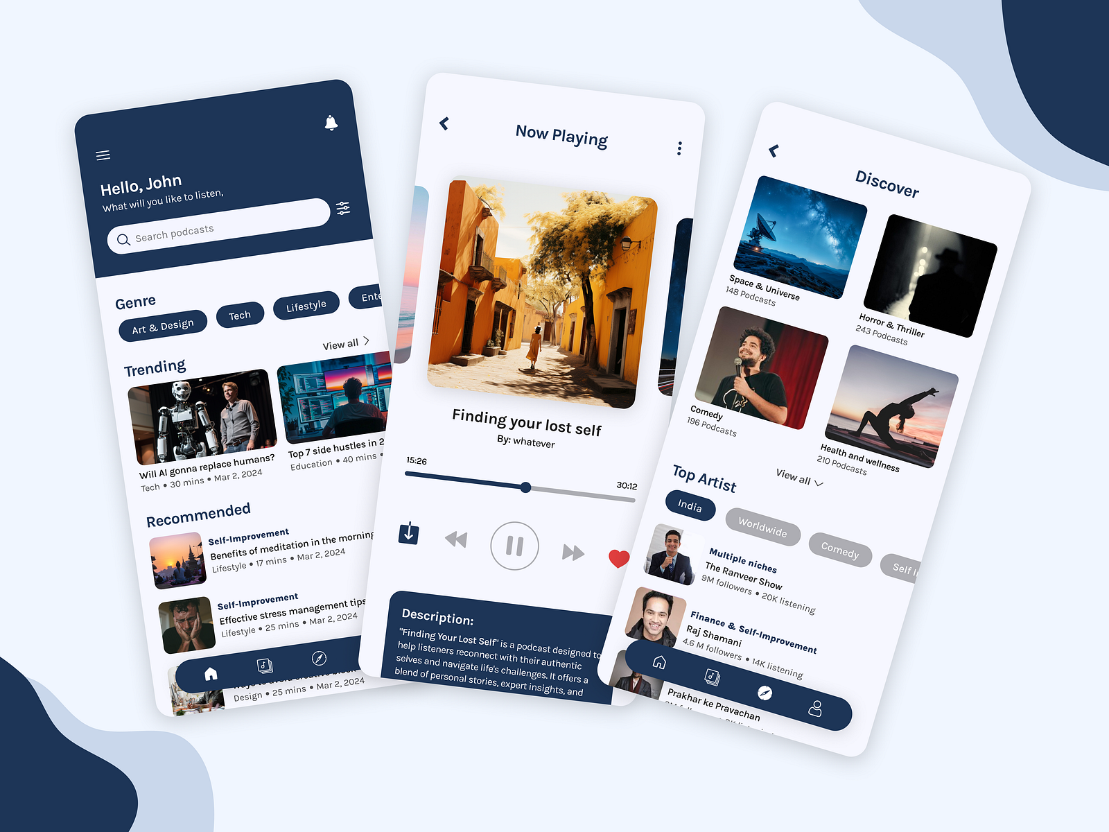 Audion - Podcast app UI design by Pragya Pattnayak on Dribbble
