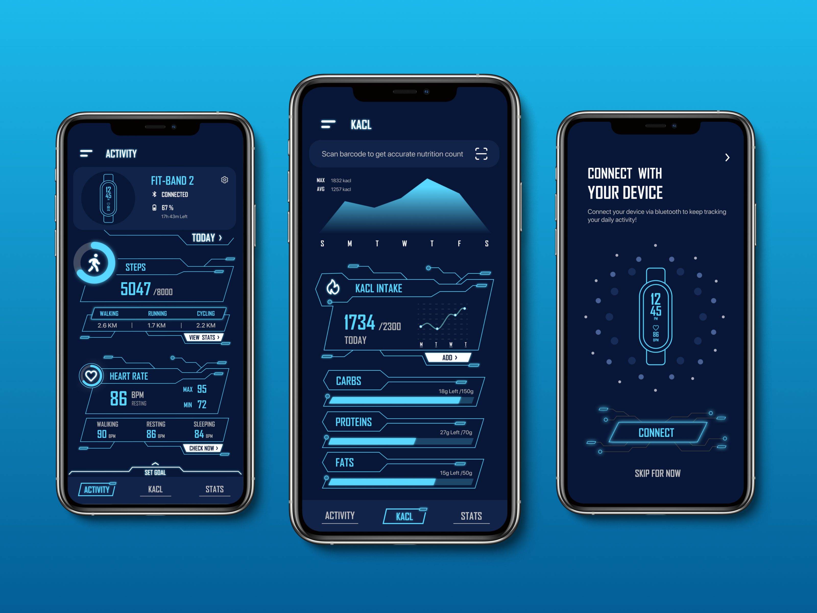 TrackUp - Fitness Tracker & kcal Count App Concept by Rehan Haider on Dribbble