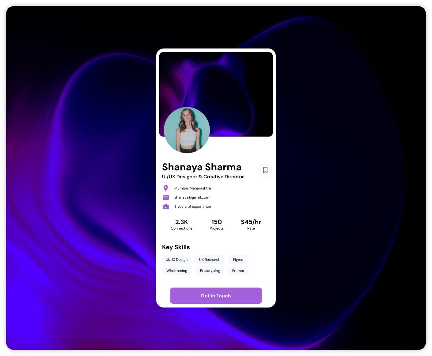 User Profile UI - 06/100 Days UI/UX Challenge by Nandini Shah on Dribbble