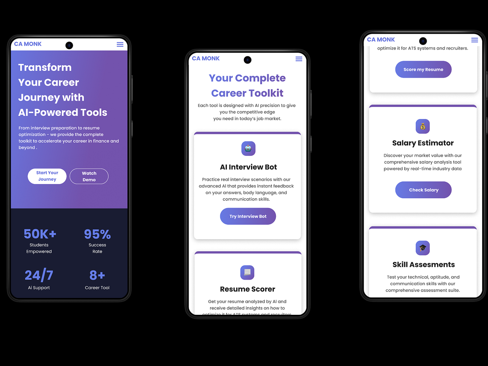 CA Monk - Mobile design by Abbinaya sri on Dribbble