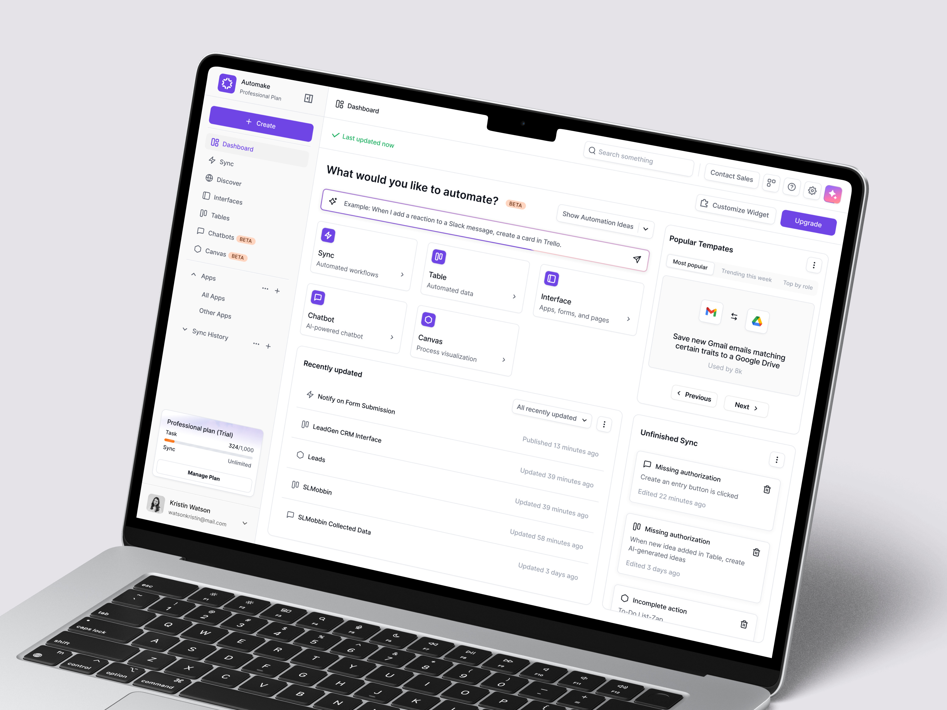 Automake - Automation Platform by Barly Design for Uxerflow on Dribbble