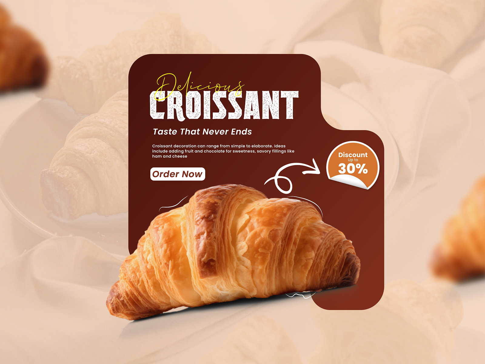 Delicious Croissant Promo | Social Media Food Ad Design by Md. Parvez ...