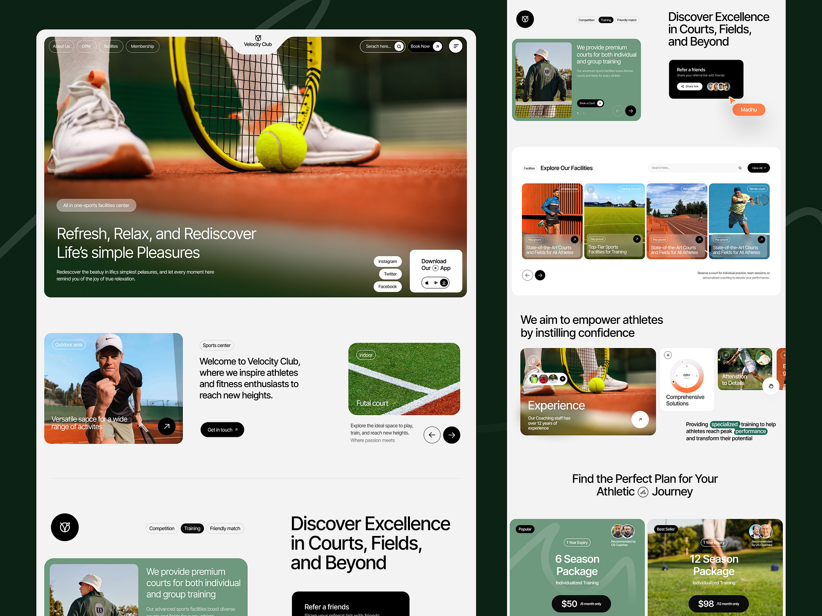 Tennis Club Website Design by Madhu Miah on Dribbble