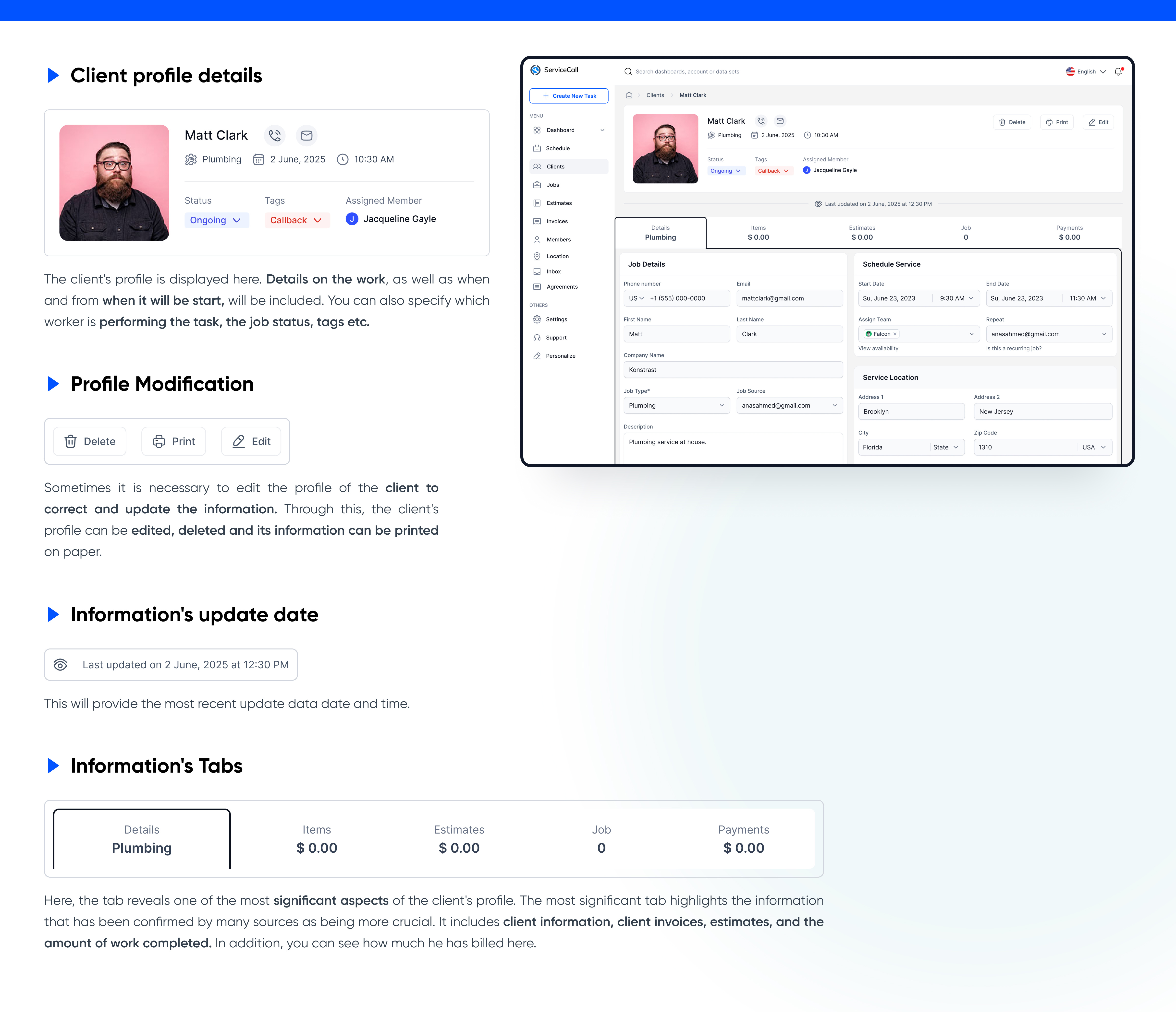 ServiceCall Client Profile: All-in-One Client Management by Anas Ahmed on Dribbble