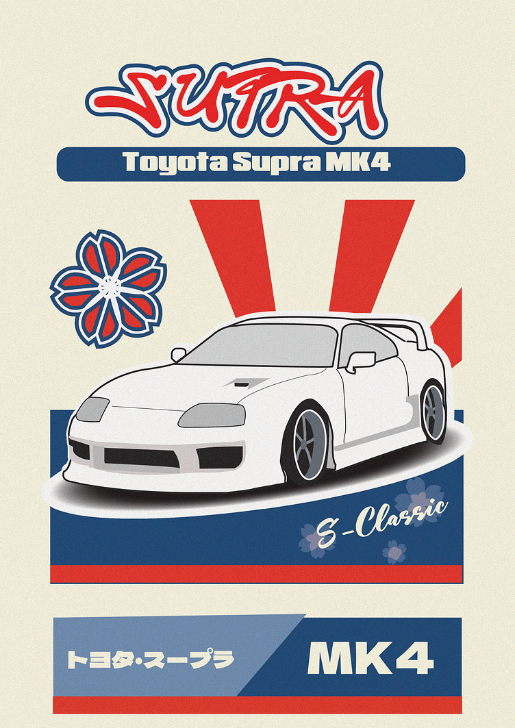 Toyota Supra MK-4 - Car Poster Design by Joseph Christanto on Dribbble