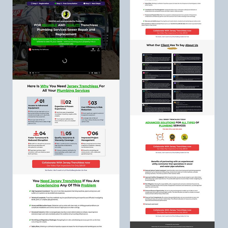 Jersey Trenchless Plumbin Service Website on Gohighlevel by Tomi Ojeleye on Dribbble