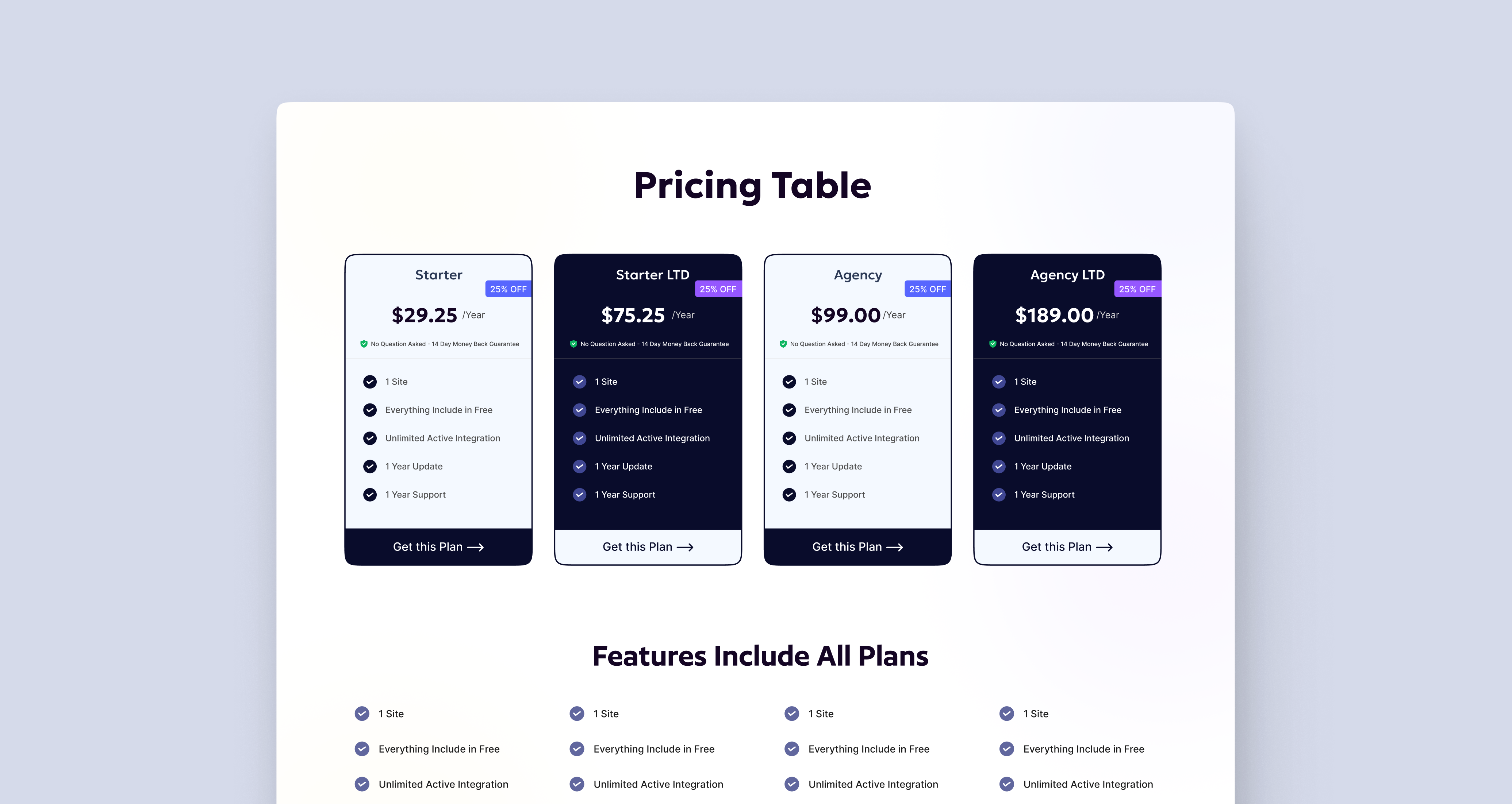Price Table UI designs, themes, templates and downloadable graphic ...
