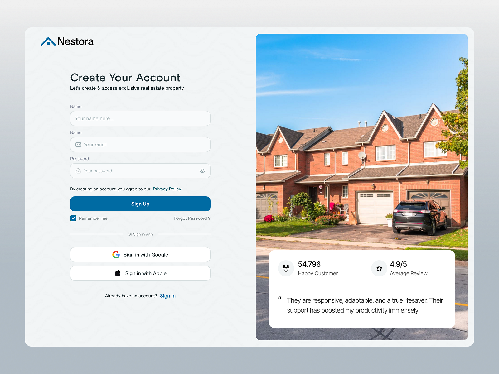 Real Estate Sign-Up Page UI Design by Madhu Miah on Dribbble