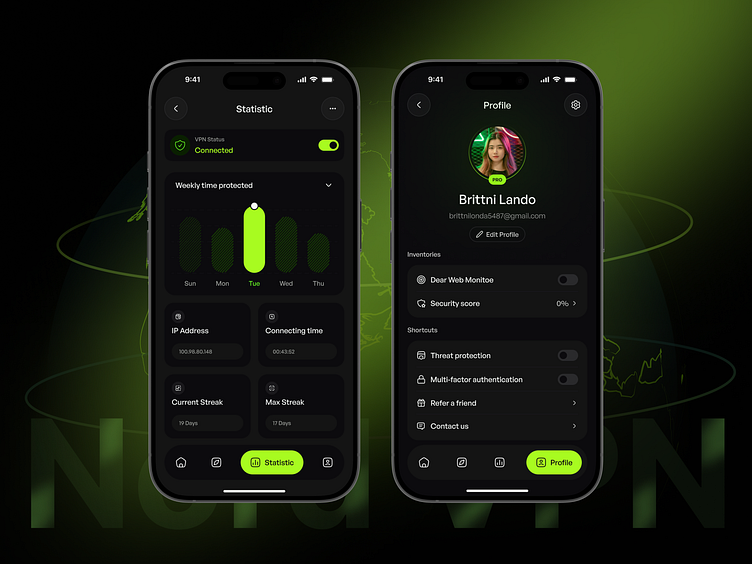 VPN mobile app concept - NordVPN by UI Munna 🔥 on Dribbble