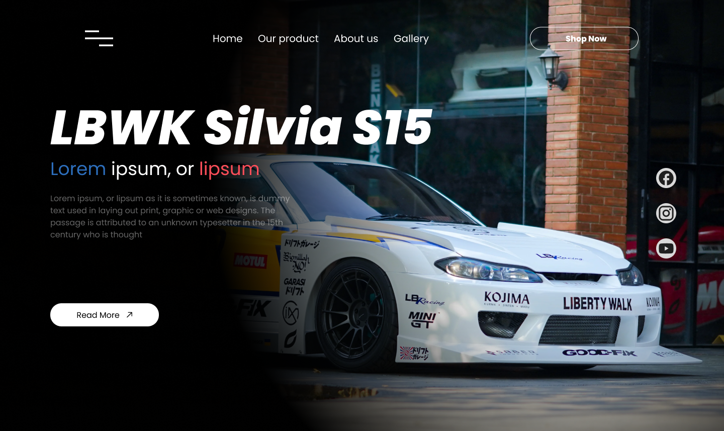 JDM Car Website – Hero UI Design by Galih Atha on Dribbble