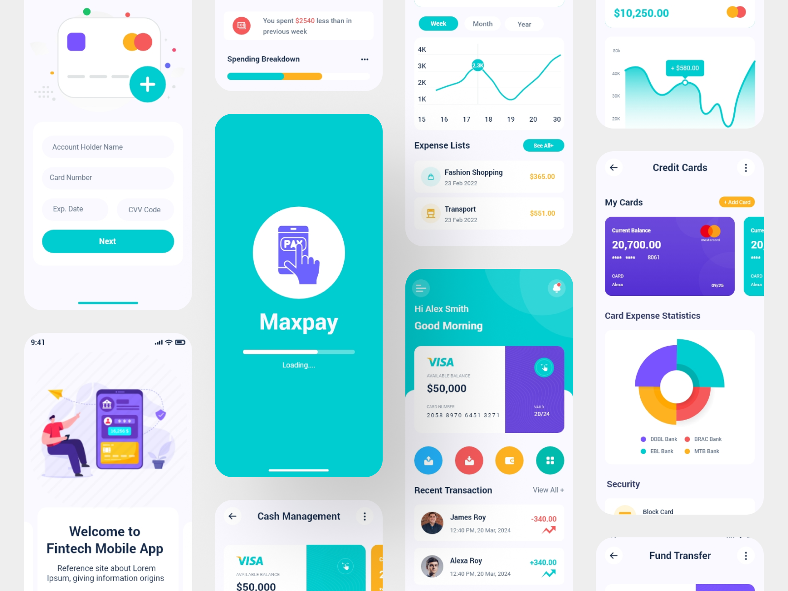 Maxpay – Fintech Mobile App UI Template by Tauhid Hasan on Dribbble
