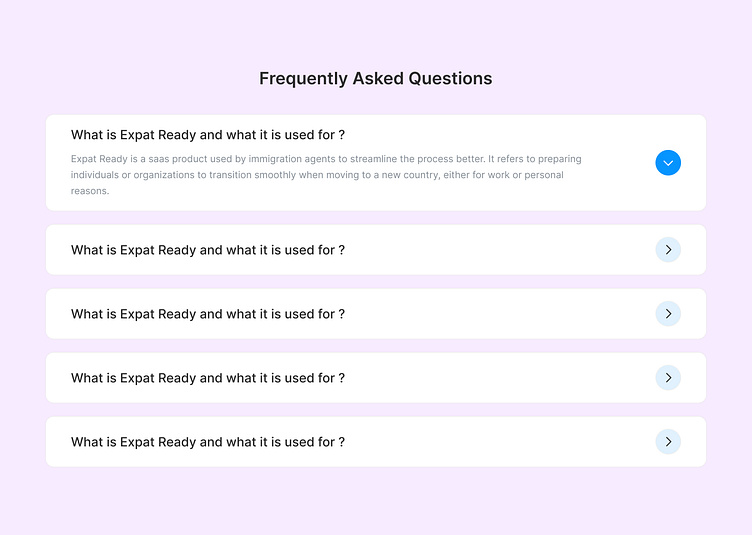 FAQ UI Design by Shalinika Rajesh on Dribbble