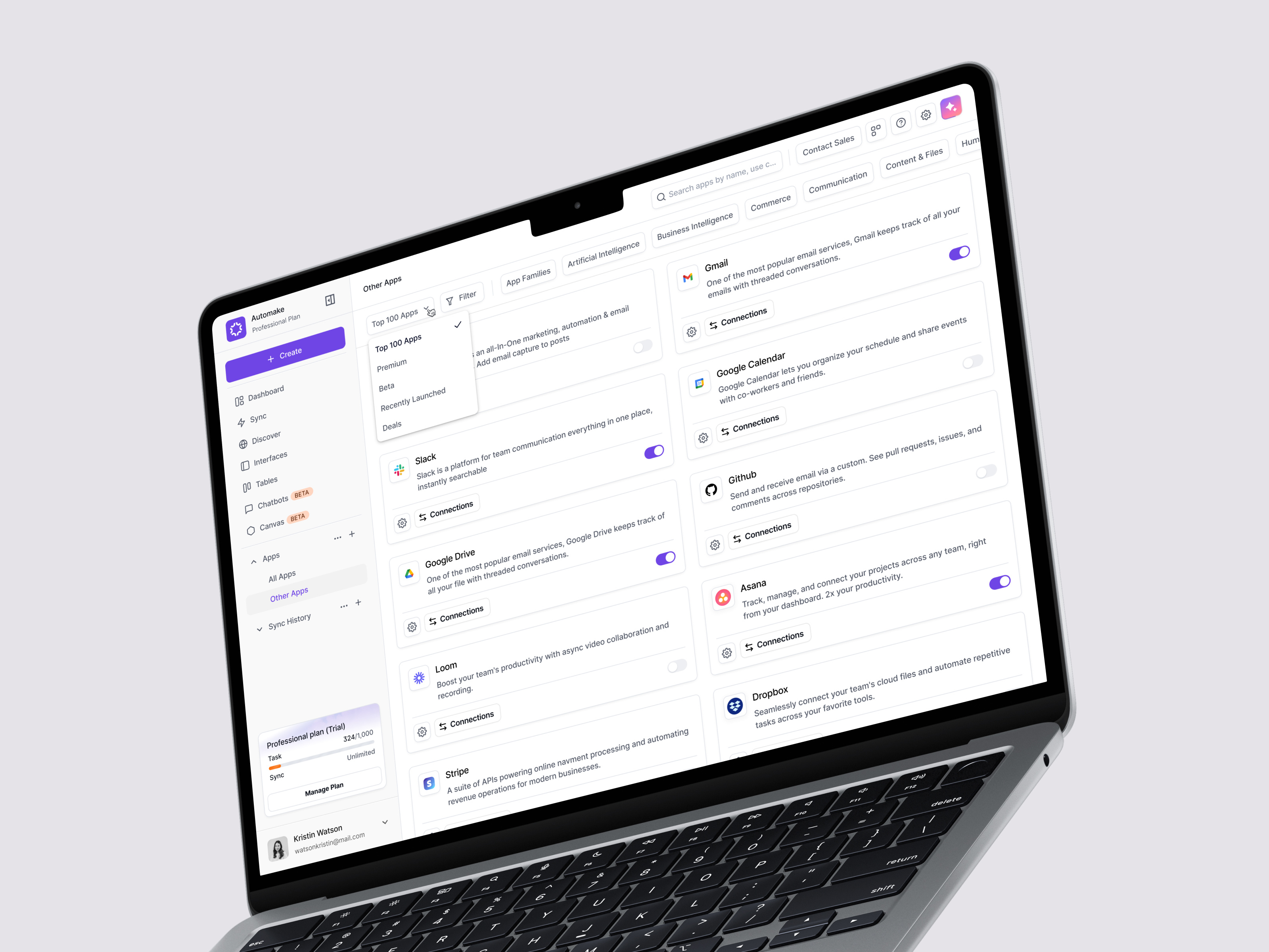 Automake - Integration Apps by Barly Design for Uxerflow on Dribbble