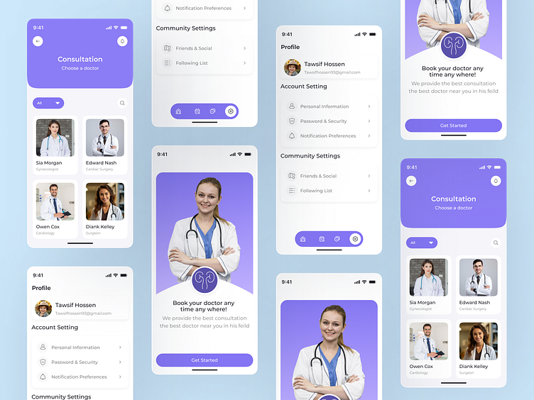 Medical Doctor Mobile App Design by UIX Maruf Hossen on Dribbble