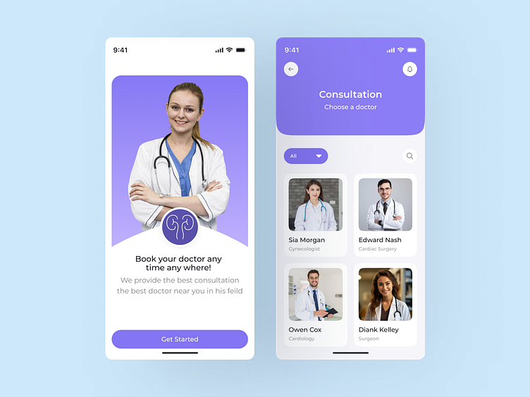 Medical Doctor Mobile App Design by UIX Maruf Hossen on Dribbble