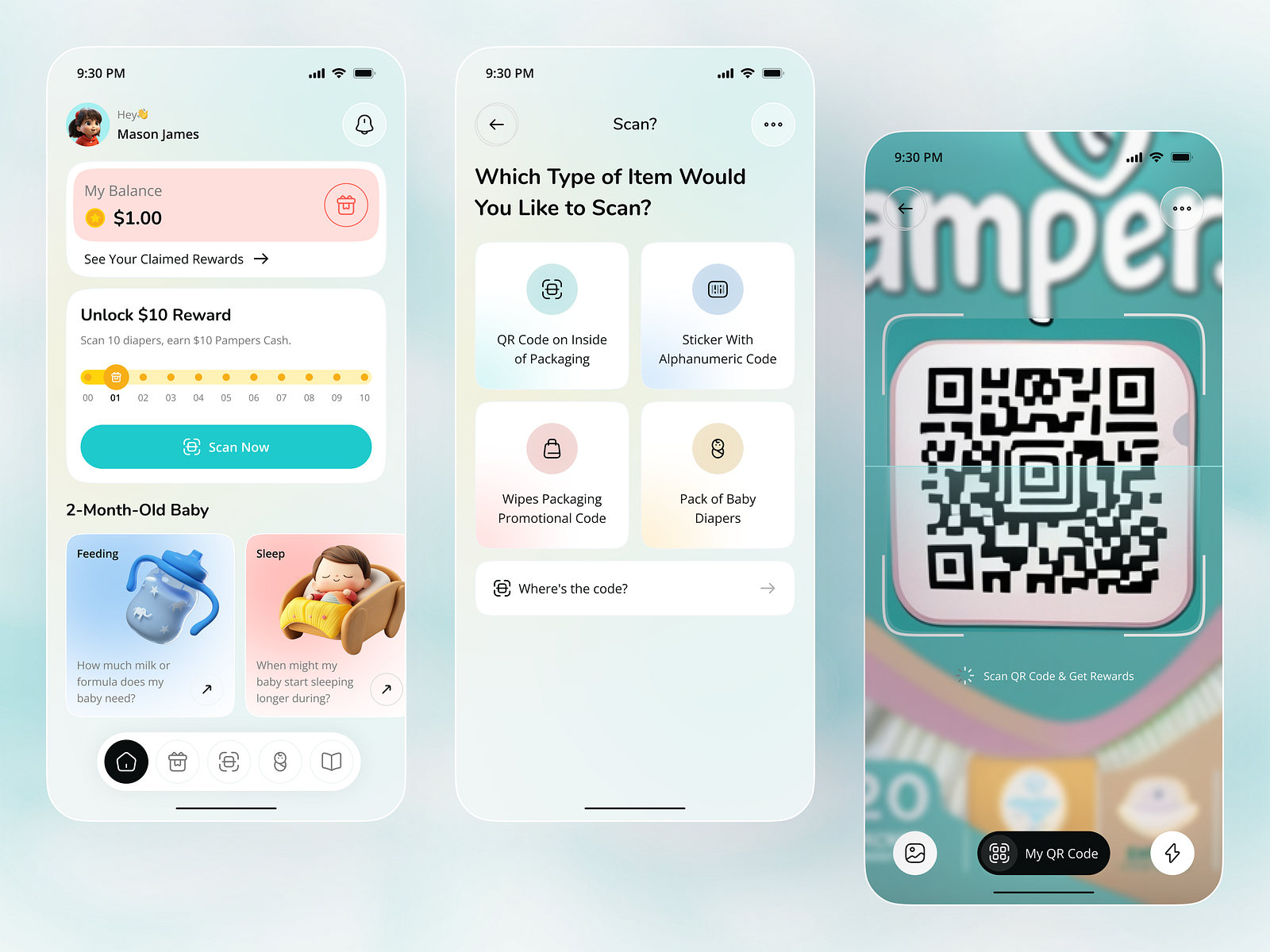 Scan Page – Baby Rewards App by Md Imran Hossan Jakir on Dribbble