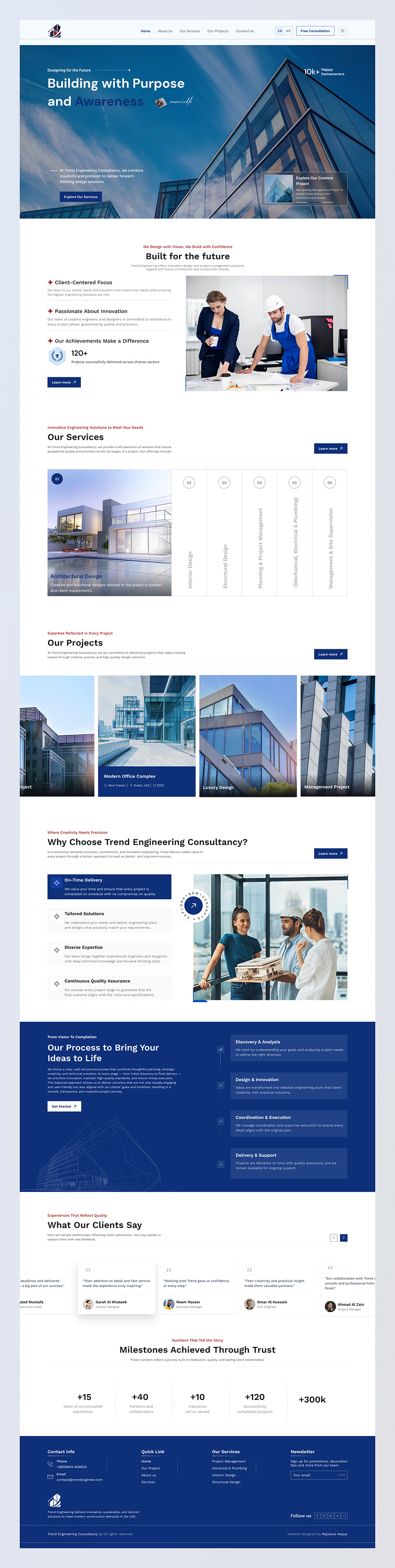 Luxury Construction Website UI Design by Rejoanul Haque on Dribbble