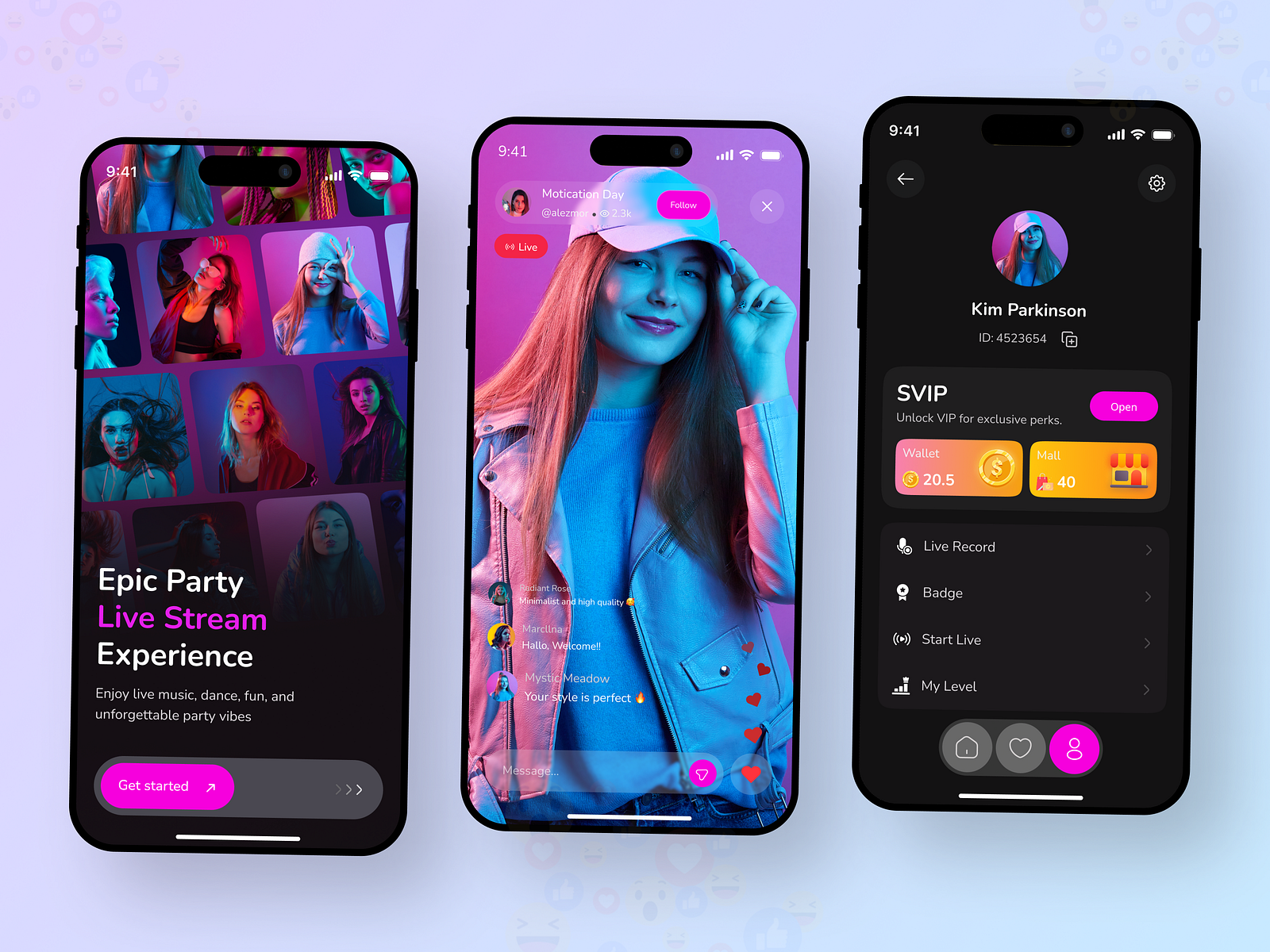 Live Streaming Mobile App UI/UX Design by SHIMUL BILLAH on Dribbble