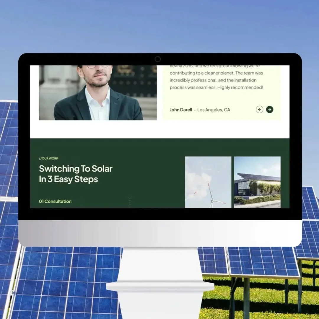 Modern and clean Solar energy website design by Boluwatife delight ...