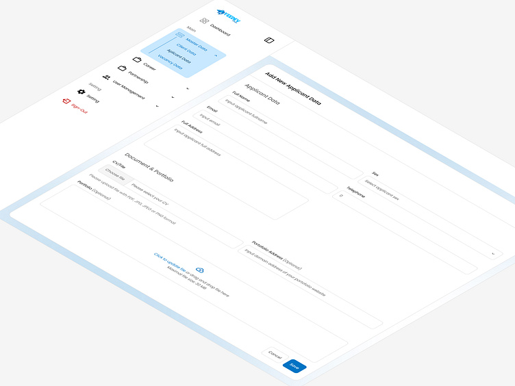 Add New Applicant Form – CRM Admin Panel UI by YEEDEV STUDIO on Dribbble