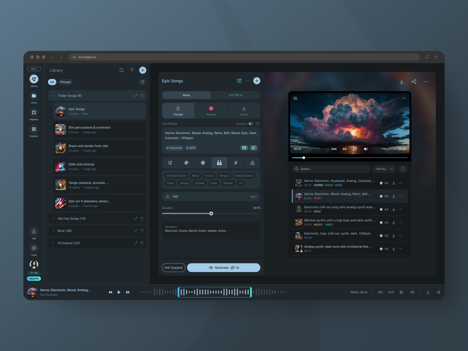 AI-Powered Music and SFX Generator by fretz.mx on Dribbble