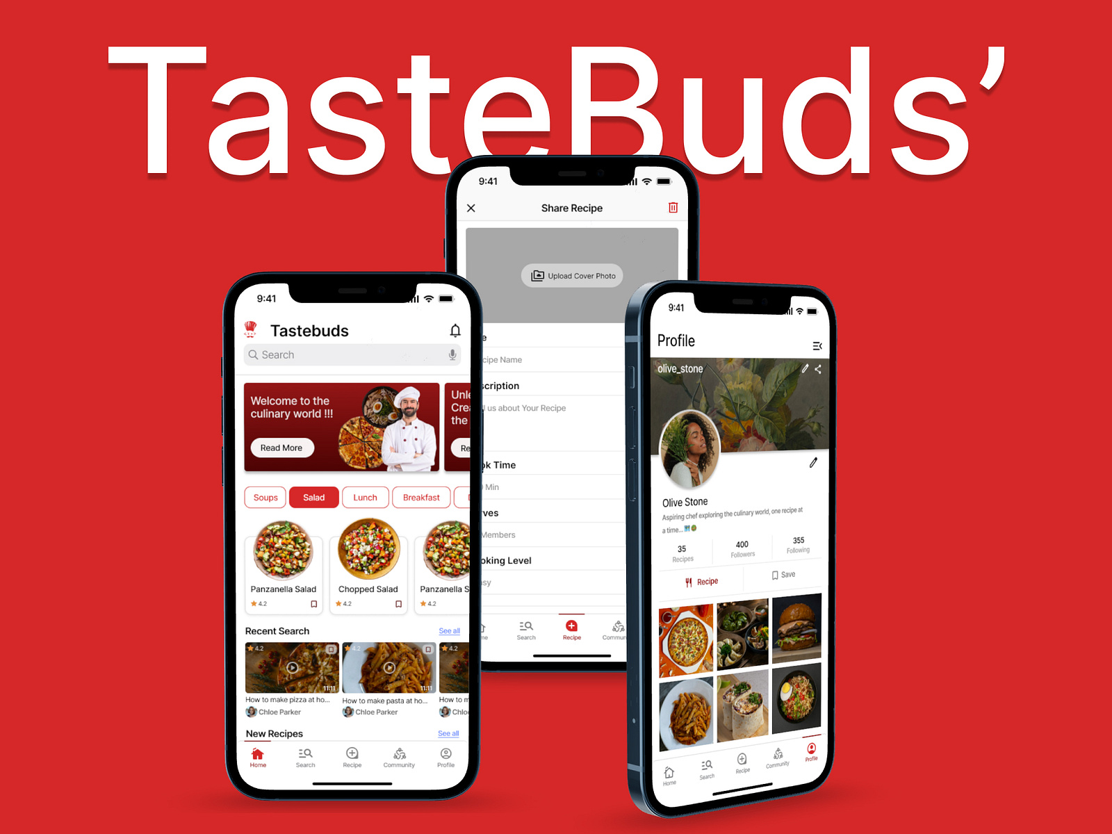 Tastebuds'👩🏻‍🍳 - community cooking app by Aditi Kadam on Dribbble